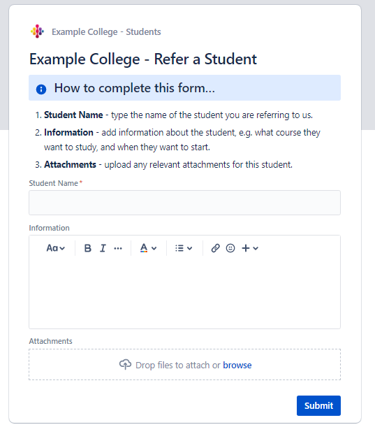 Demo Institution Refer AgentBee